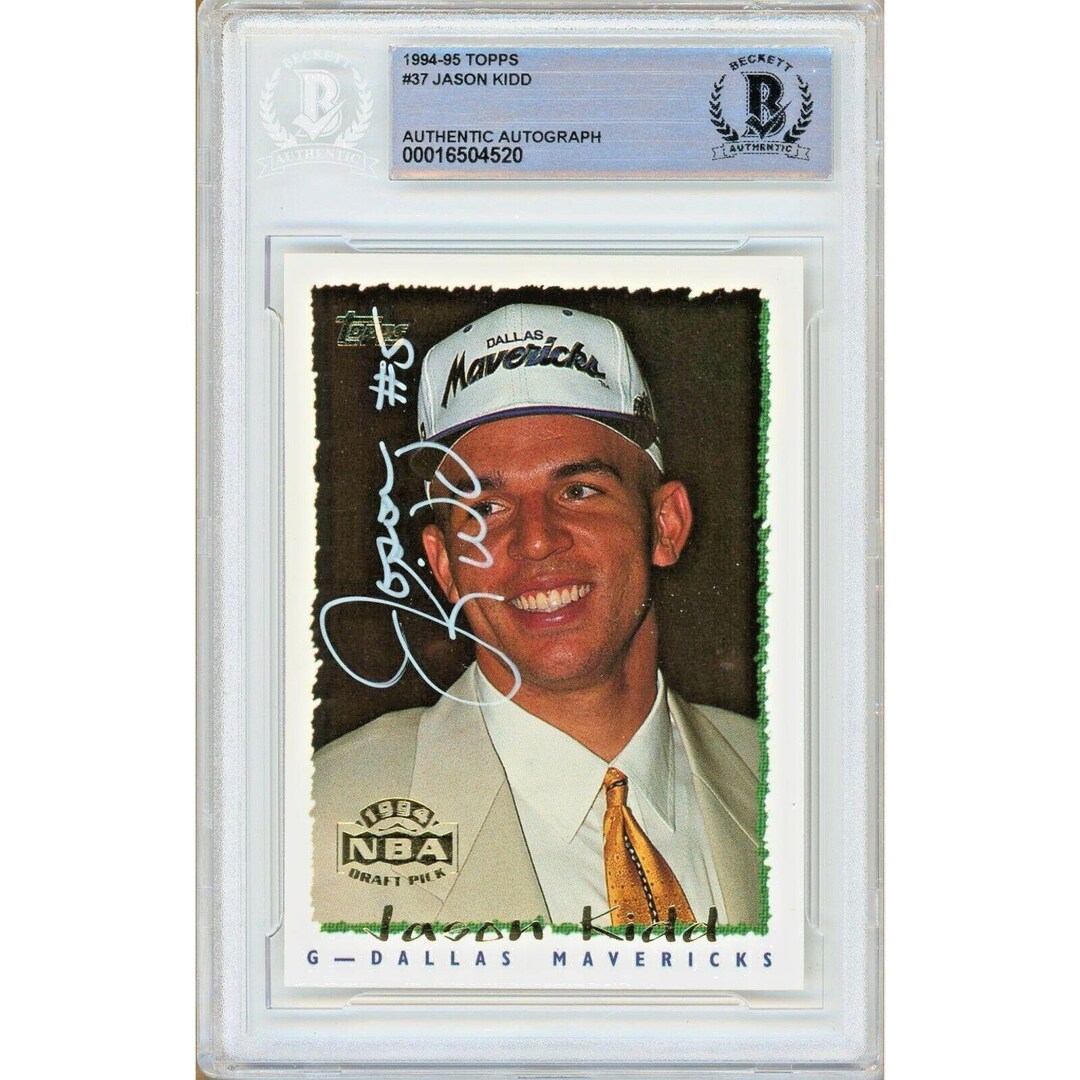 Jason Kidd Dallas Mavericks Autograph 1994-95 Topps Basketball Rookie ...