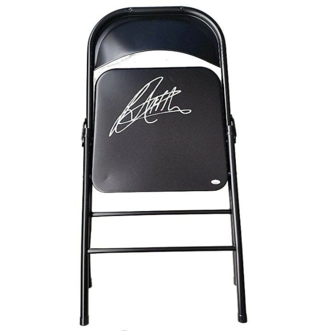 Drew Mcintyre WWE Autograph Steel Folding Chair TNA Wrestling JSA ...