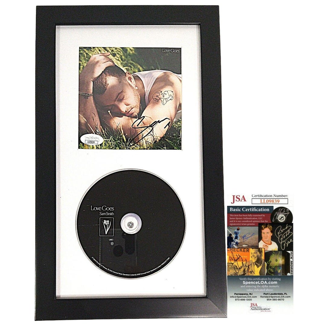 Sam Smith Autograph - Love Goes CD (framed, JSA Authenticated): Pop/r&b ...