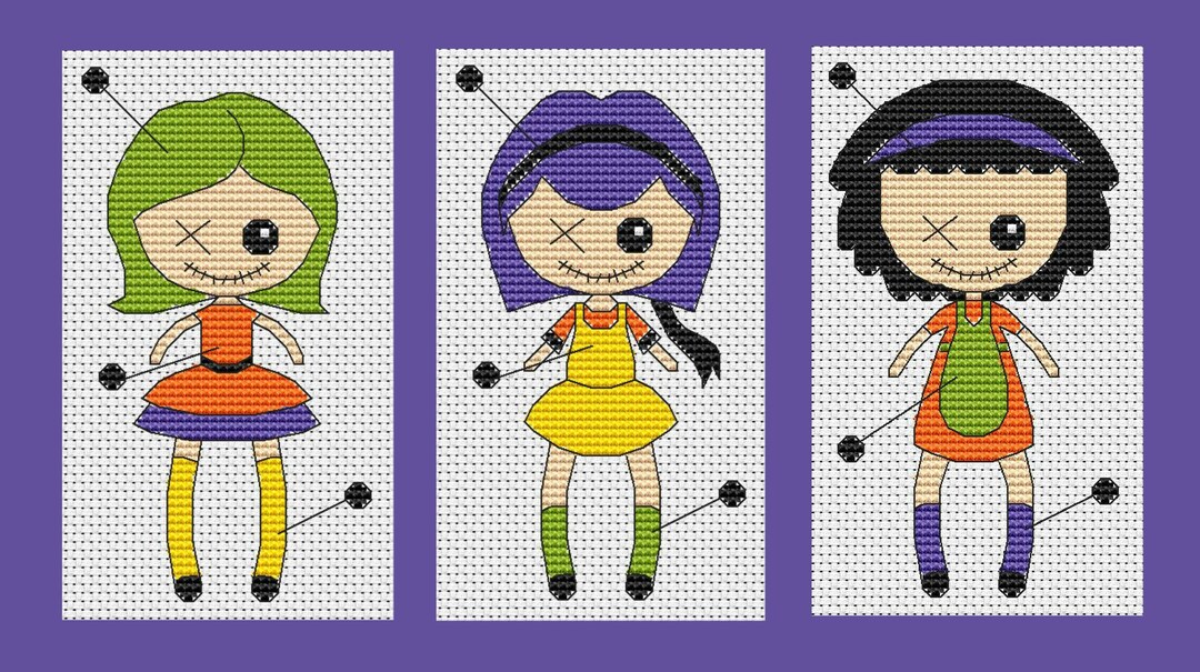 Bundle of 3 Voodoo Doll Cross Stitch Charts - Etsy