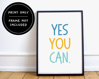 Yes You Can Poster - Etsy UK