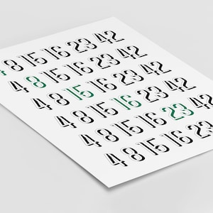 4 8 15 16 23 42 Print, Lost Tv Show, Hurley's Lottery Numbers, Hugo ...