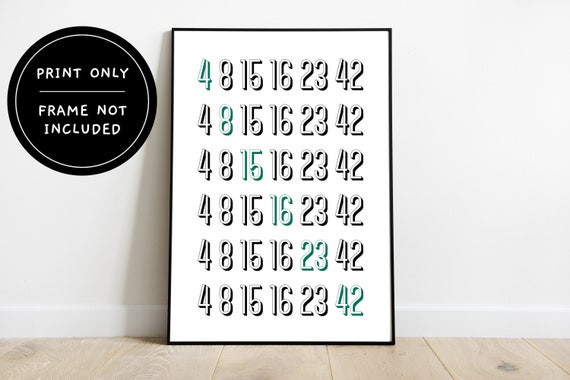 4 8 15 16 23 42 Print Lost TV Show Hurley's Lottery - Etsy UK