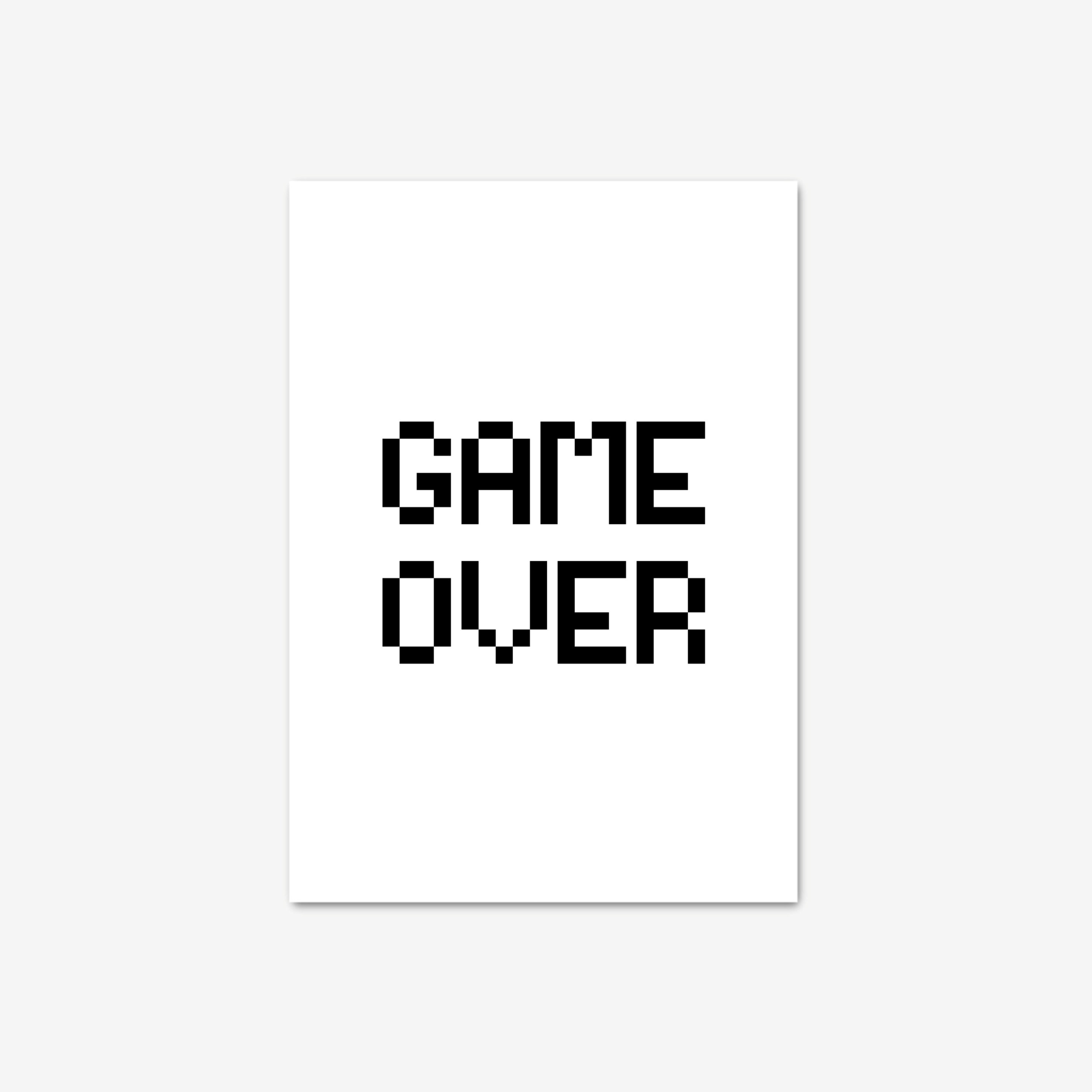 Game Over Print, Pixel Font, Gamer Wall Art, Above Desk Poster ...