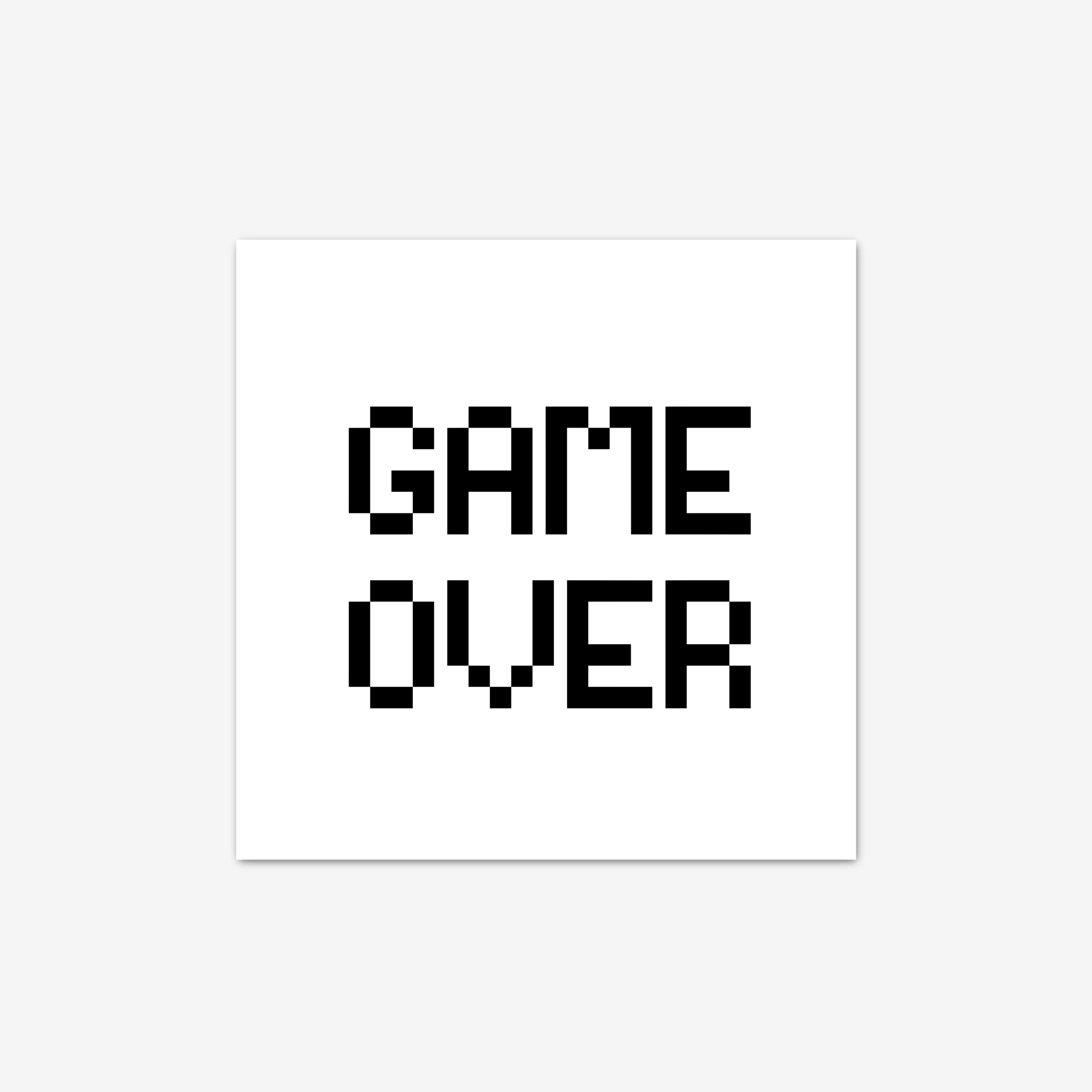 Game Over Print, Pixel Font, Gamer Wall Art, Above Desk Poster ...