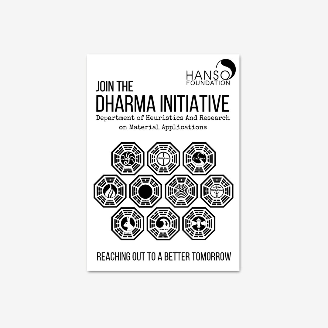 Dharma Initiative Recruitment Print, Lost Tv Show, Pop Culture, Wall ...