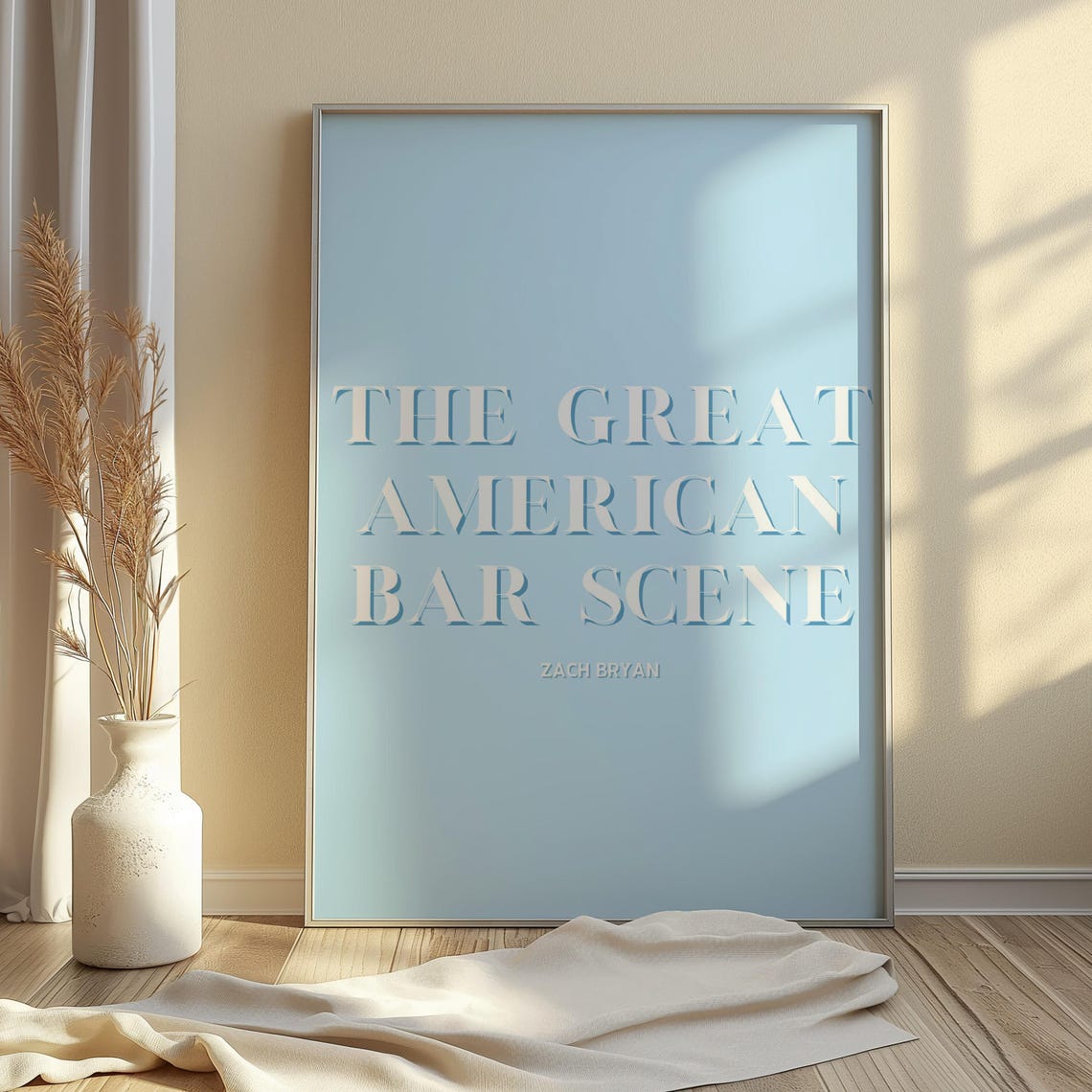 Zach Bryan Prints, Light Blue Zach Bryan Decor, Dorm Decor, Western ...