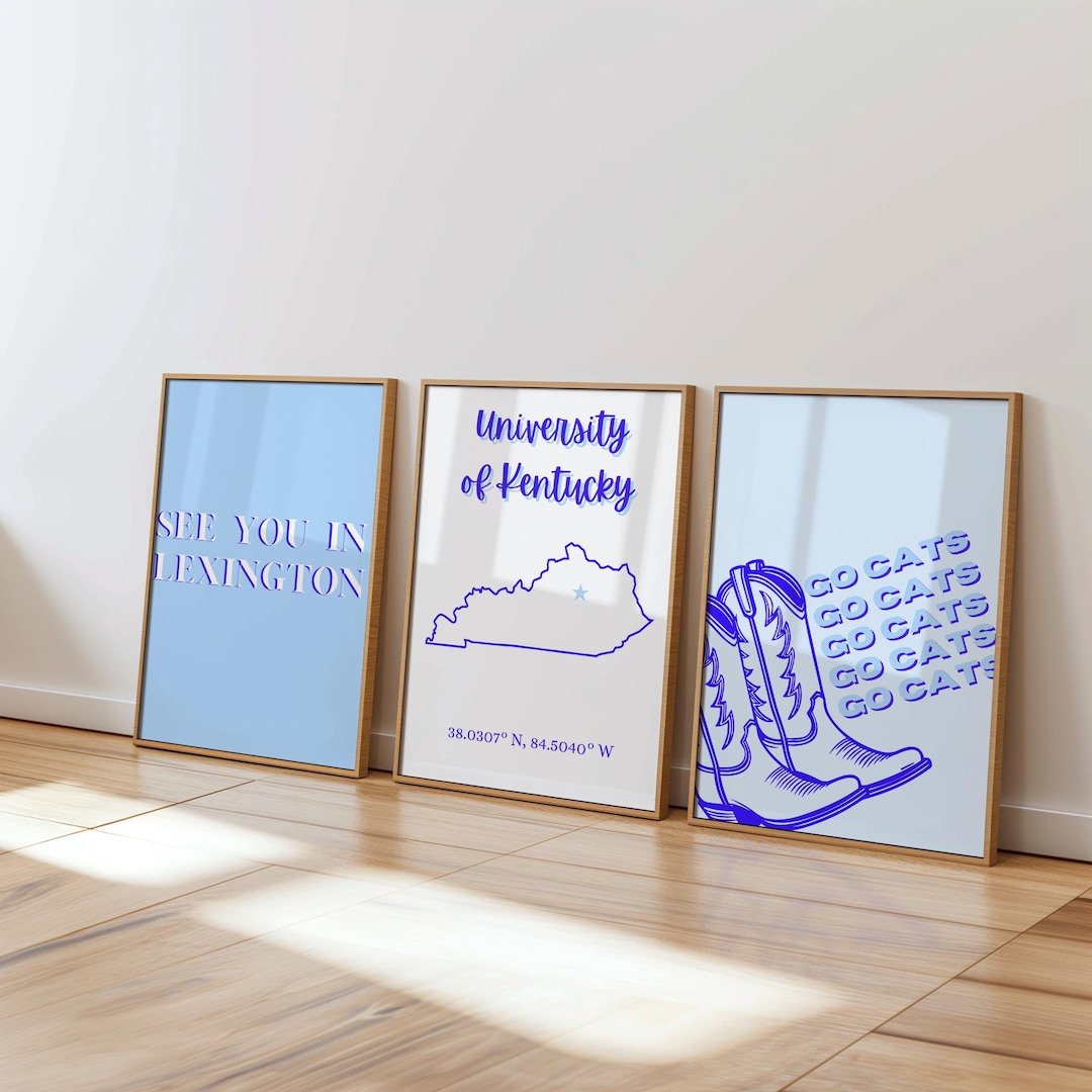 University of Kentucky Wall Art, Dorm Decor, Preppy Wall Art, Dorm ...