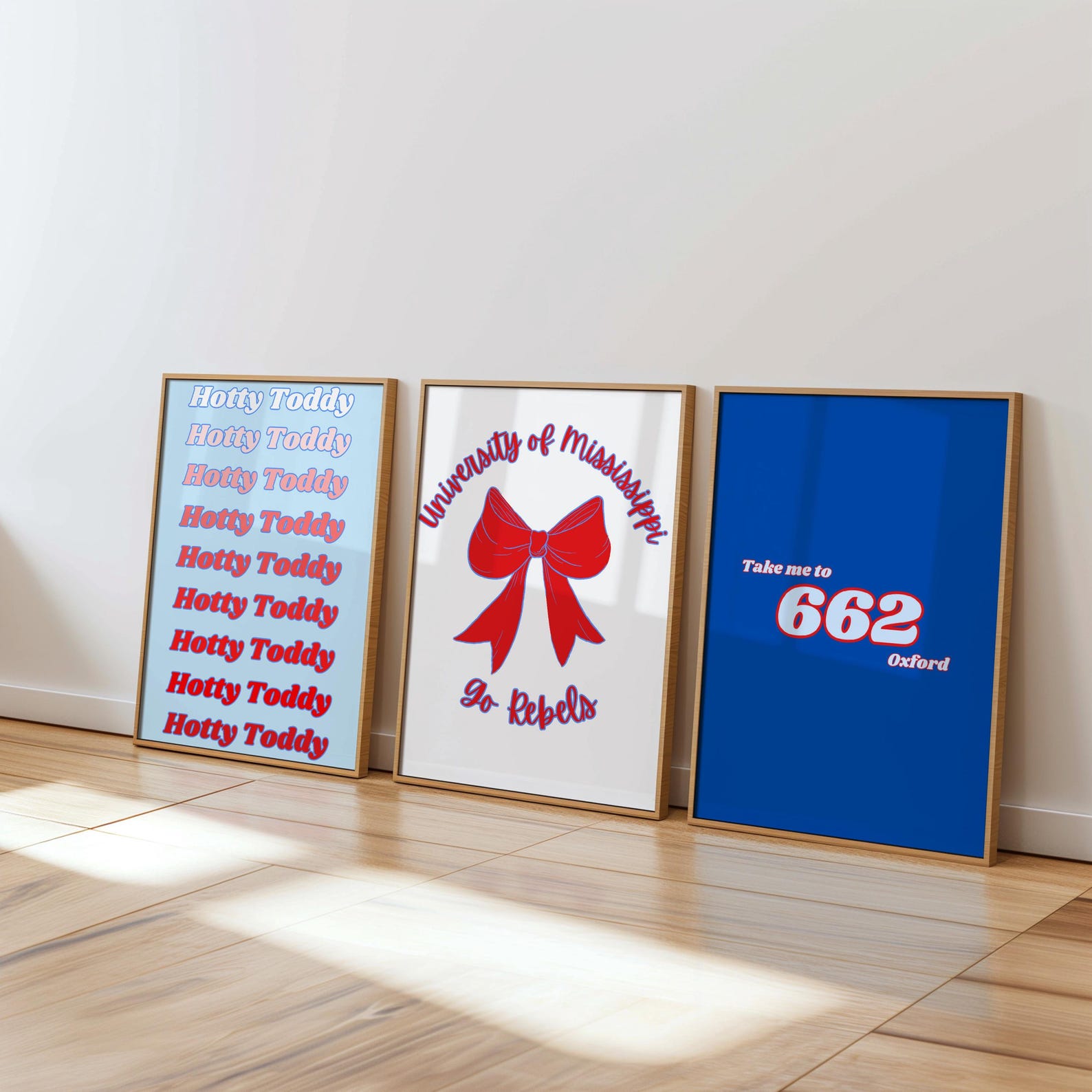 Ole Miss Wall Art Set of 3, Dorm Room Decor College Prints - Etsy
