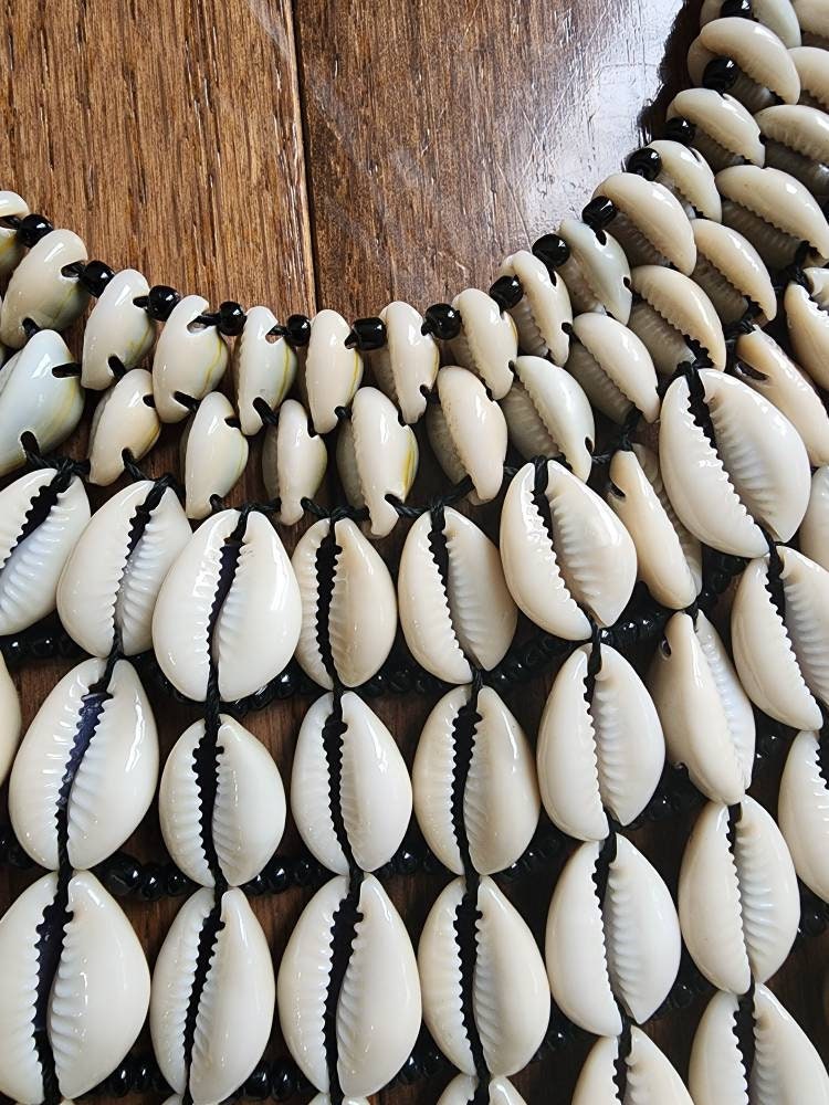 Authentic African Statement Ethnic Cowrie Sea Shell Beaded Tassels ...