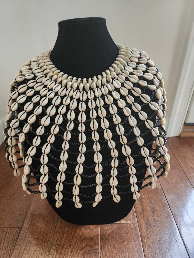 Authentic African Statement Ethnic Cowrie Sea Shell Beaded Tassels ...