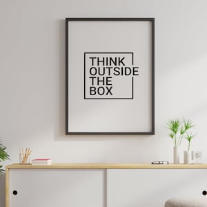 Think Outside the Box Print, Printable Wall Art Print, Digital Download ...