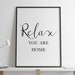 Relax, Home Printable Wall Art, Quote Prints, Positive Affirmation ...