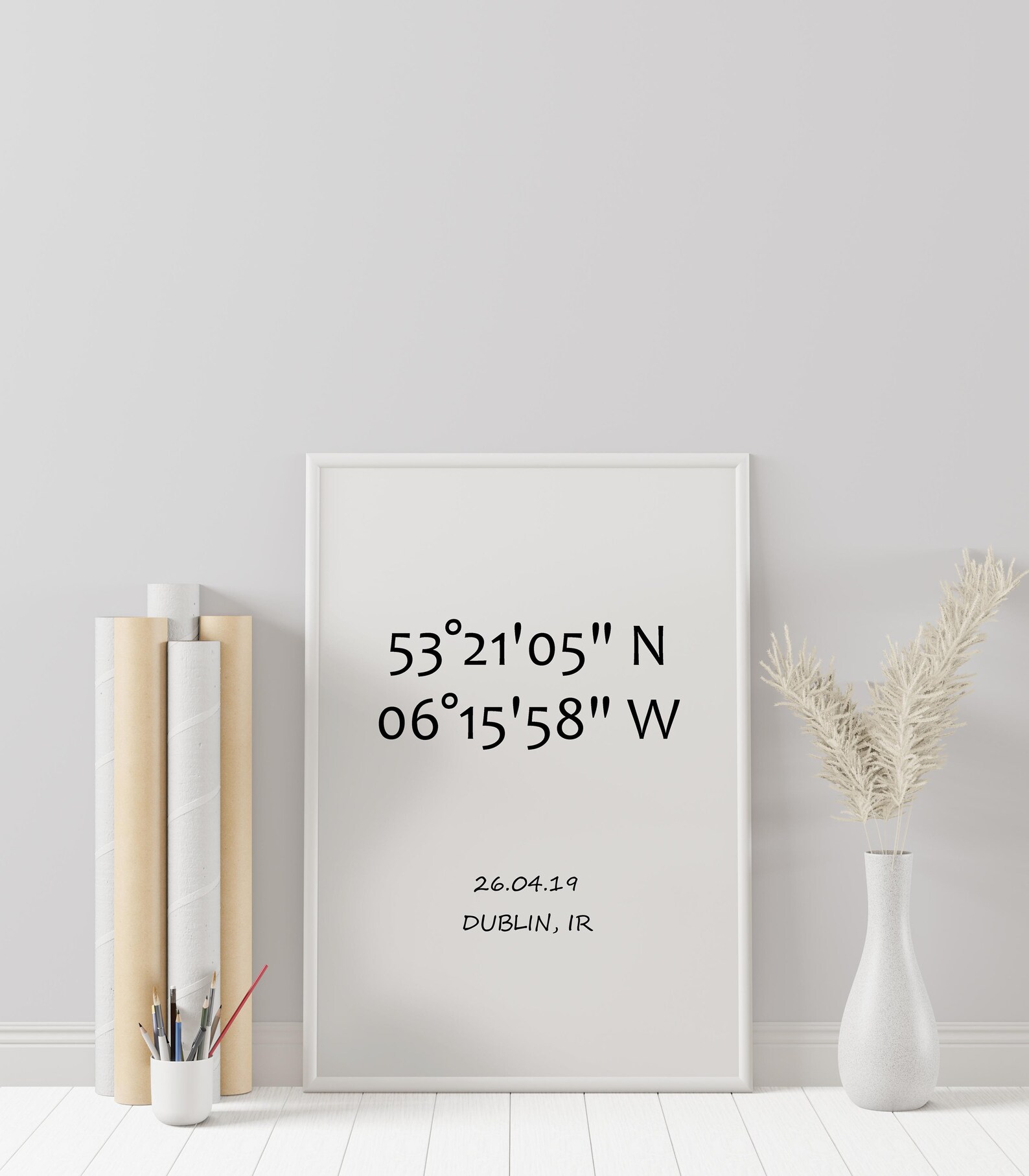 Custom Coordinates Sign, Personalized Address Print, Longitude Latitude ...