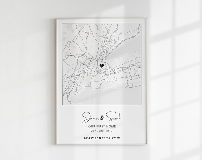 Custom Coordinates Print, Framed, Engagement Gift, Cool Gift Idea ...