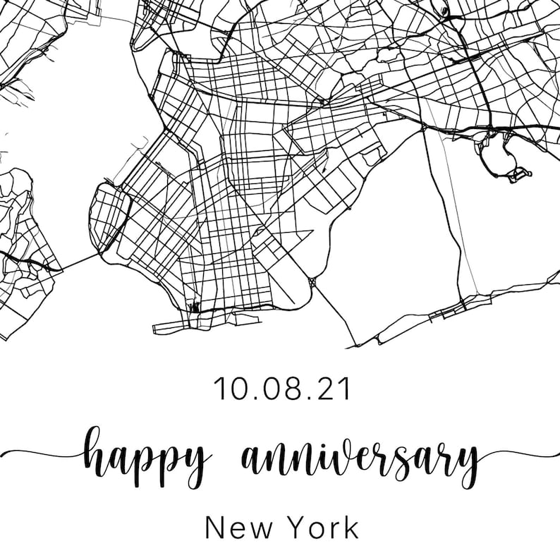 Where We Met Map Anniversary Gift Couple Map Gift for Her - Etsy