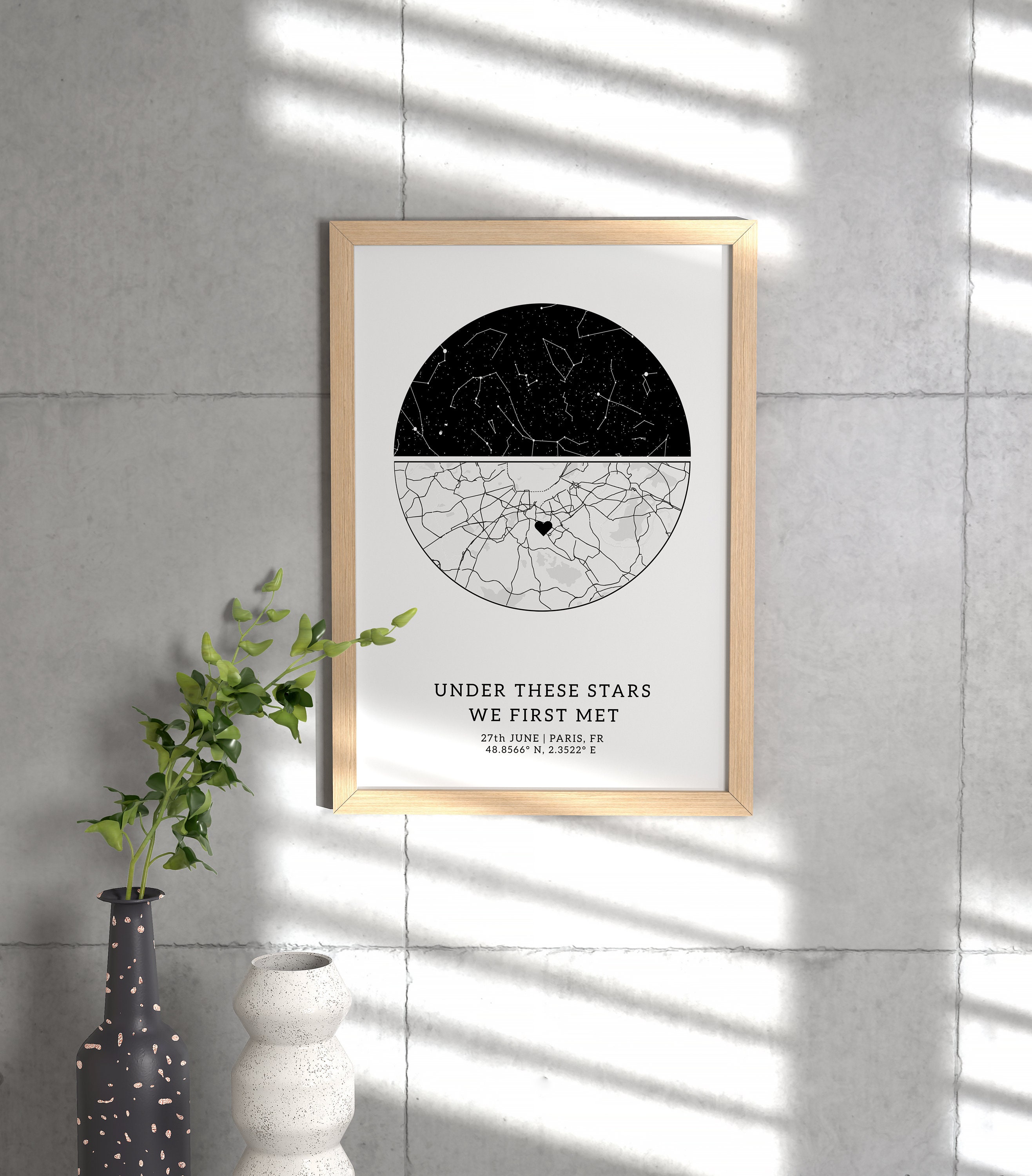 Custom Star Map by Date Poster, City Map Print, Unique Gift Idea ...