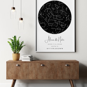 Personalized Star Chart, Custom Star Map by Date, Night Sky Print ...