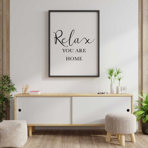 Relax, Home Printable Wall Art, Quote Prints, Positive Affirmation ...