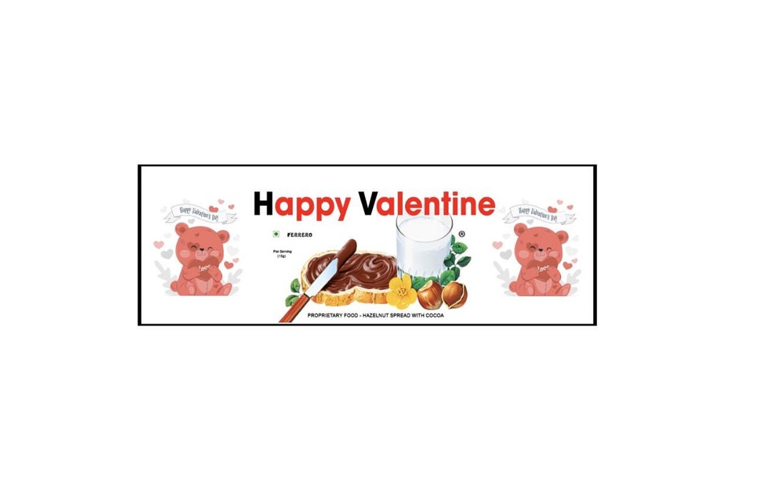 Valentines Day Gift - Personalized Nutella Jar Label - Etsy