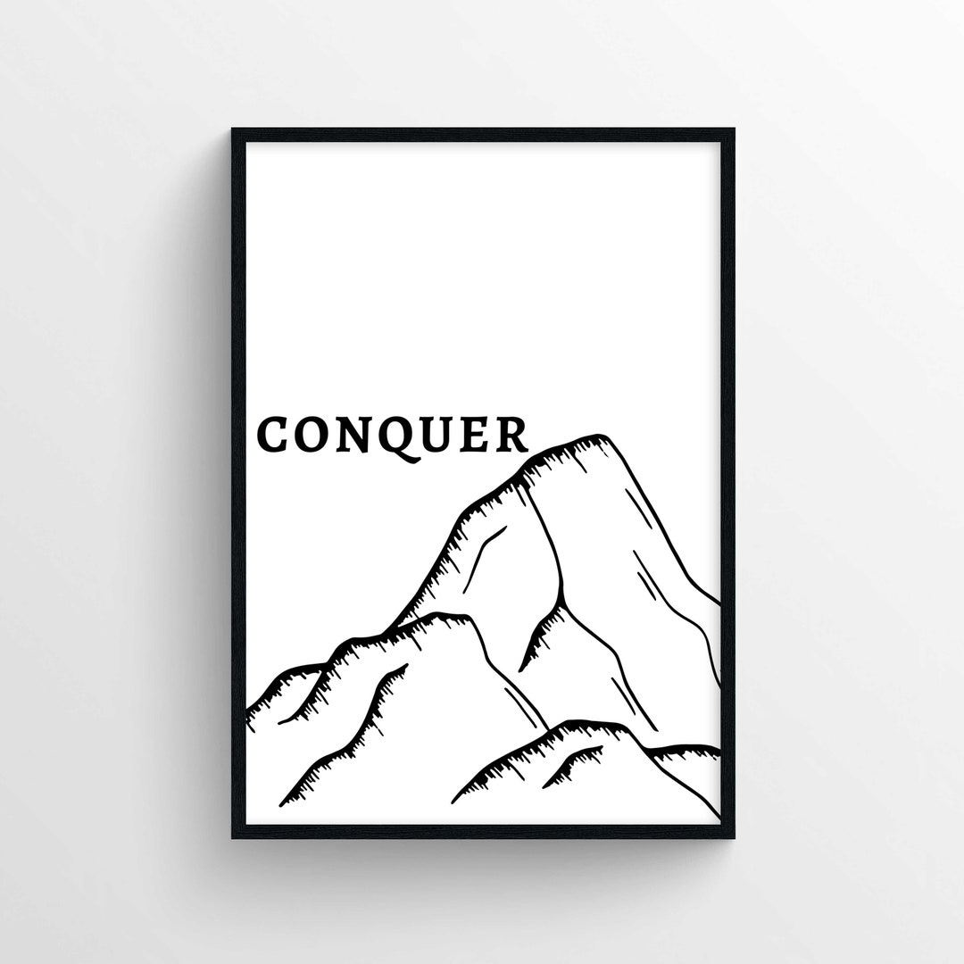 Conquer, Gym Wall Art, Gym Motivational Print, Digital Download ...