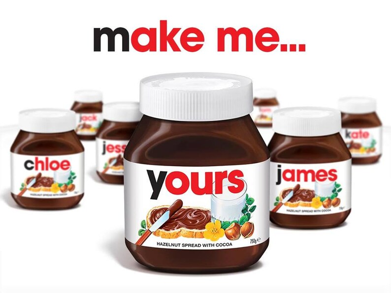 Personalized Nutella Jar Custom Nutella With Spoon | Etsy