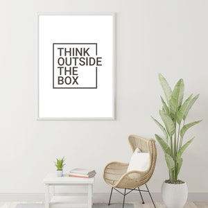 Think Outside the Box Print, Printable Wall Art Print, Digital Download ...