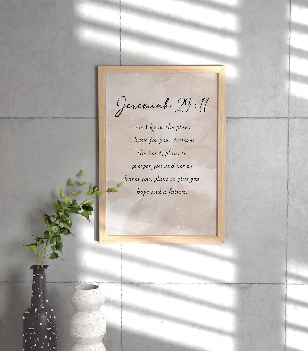 Jeremiah 29:11 Bible Verse Wall Art, Scripture Digital Download ...