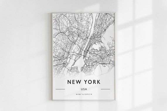 Personalized City Map Print Custom Map Home Town Map New - Etsy