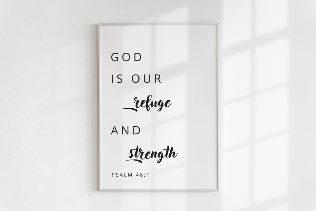 Psalm 46:1, Bible Verse Printable Wall Art, Bible Verse Digital Print ...
