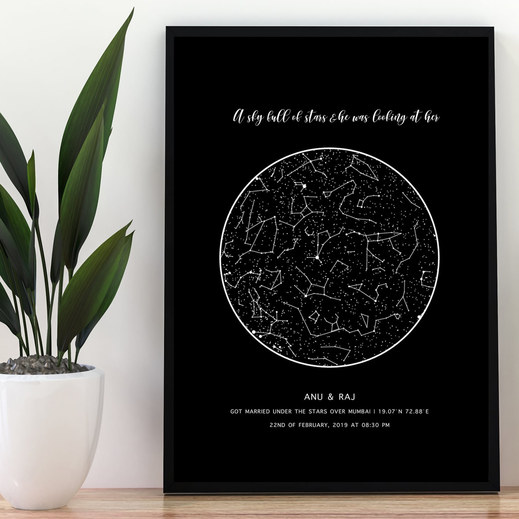 Custom Night Sky Print, Star Map by Date, the Night We Met ...