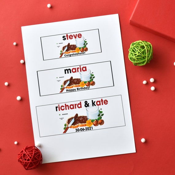 Nutella Label With Message Personalised Nutella Jar Label | Etsy