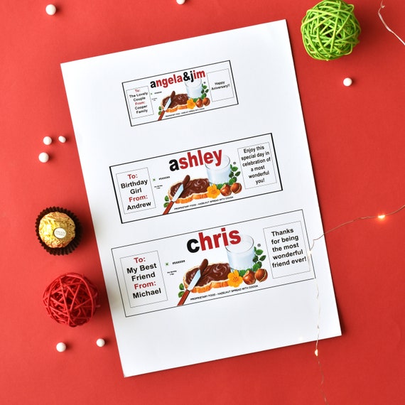 Personalised Nutella Label With Message Digital Nutella Jar - Etsy
