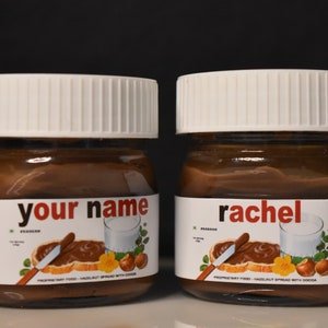 Personalised Mini Nutella Jar Label Digital File - Etsy