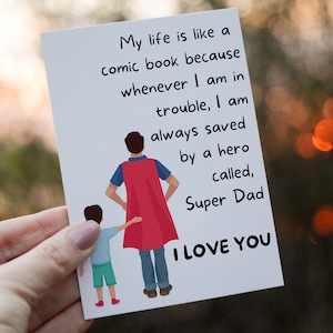 Superhero Dad Card, Father's Day Card, Card From Son, Digital Fathers ...