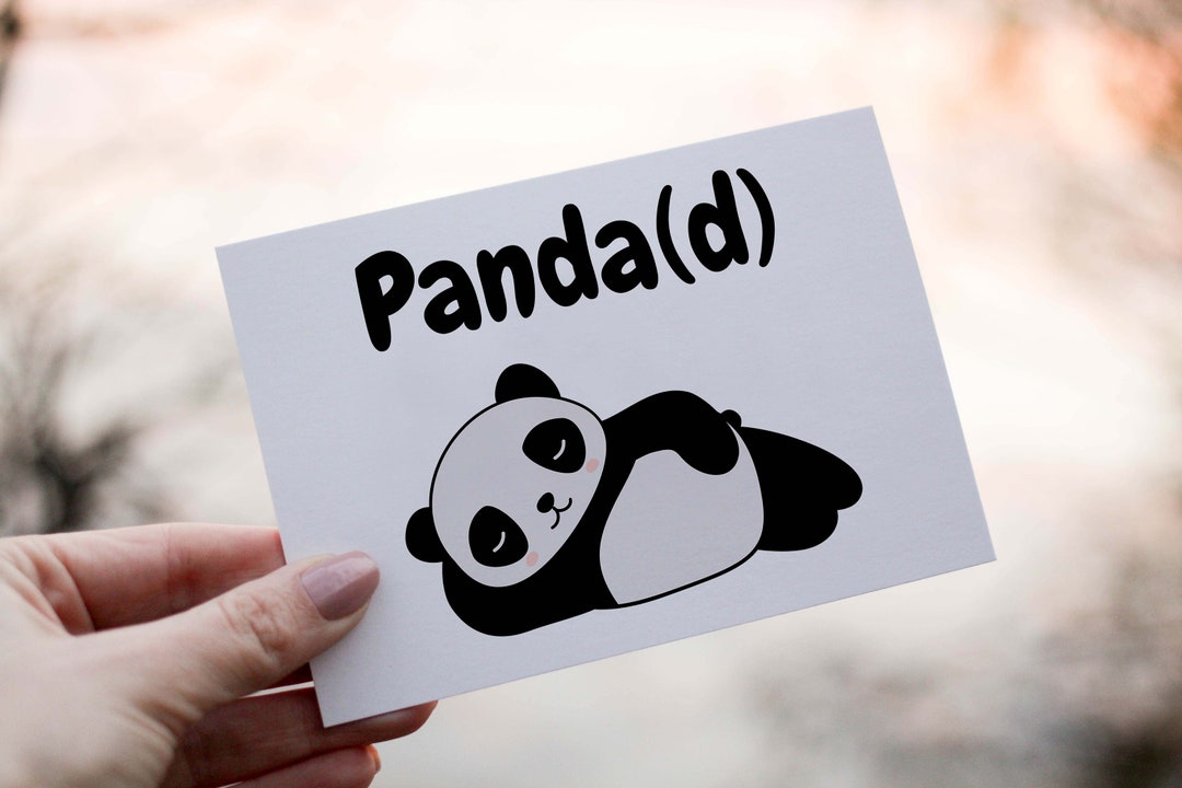 Funny Fathers Day Card, Father's Day Gift, Panda Greeting Card, Digital ...