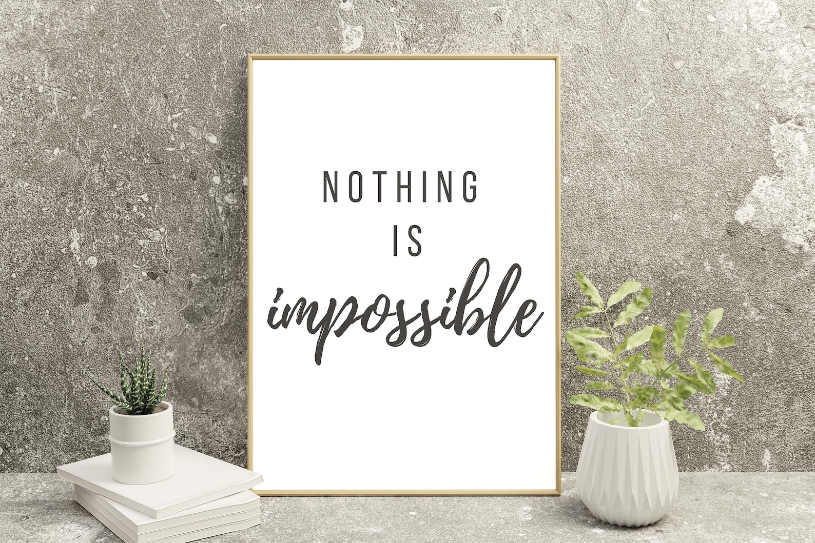 Nothing is Impossible Motivational Quote Printable Wall Art - Etsy