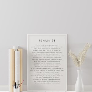 Psalm 28 | Modern Scripture Printable | Bible Verse Wall Art ...