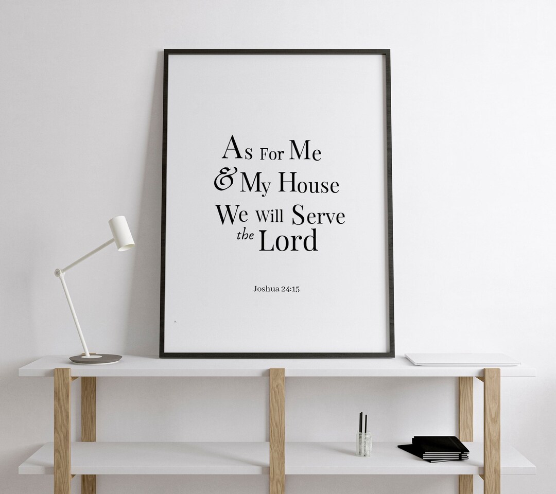 Bible Verse Print, Joshua 24:15, Christian Wall Art, Scripture Art ...