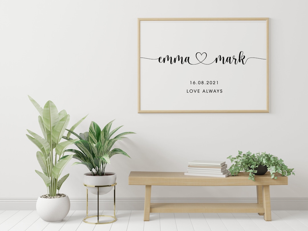Personalized Print, Custom Couple Names, Date Print, Personalised ...
