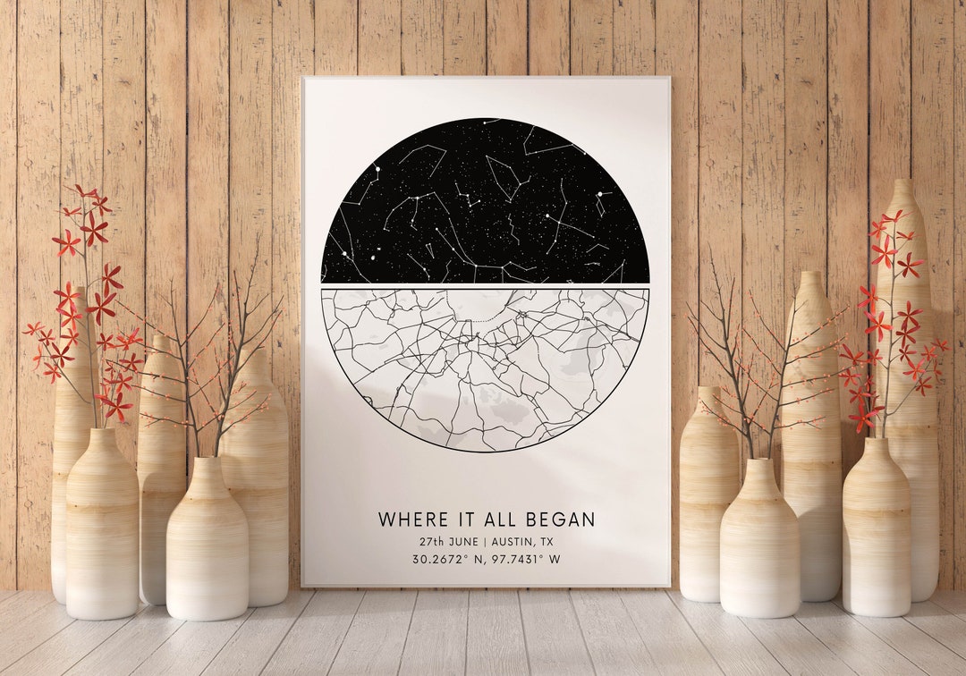 Personalised Coordinate, Custom Star Map, Where It All Began ...