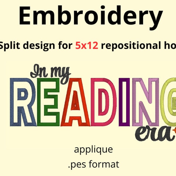 Reading Embroidery Design - Etsy
