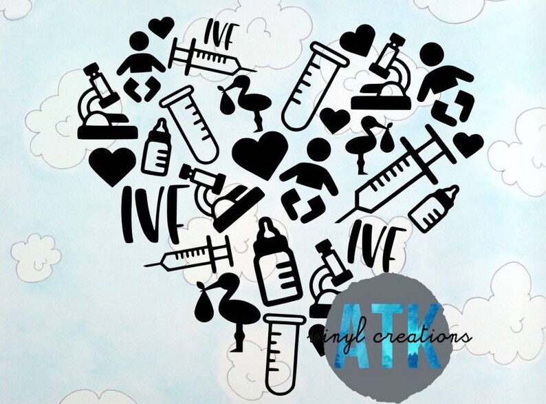 IVF Heart SVG PNG File Awareness | Etsy