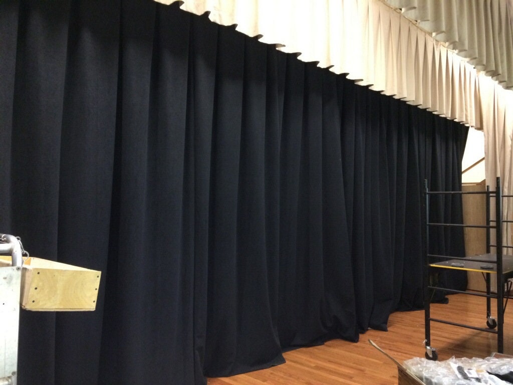 School Stage Curtain 11'T X 24'W Pleated Velour - Etsy