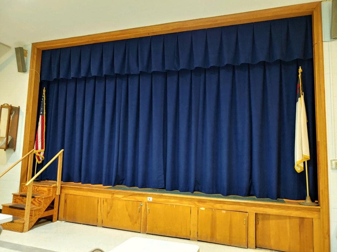 School Stage Curtain 11'T X 24'W Pleated Velour - Etsy