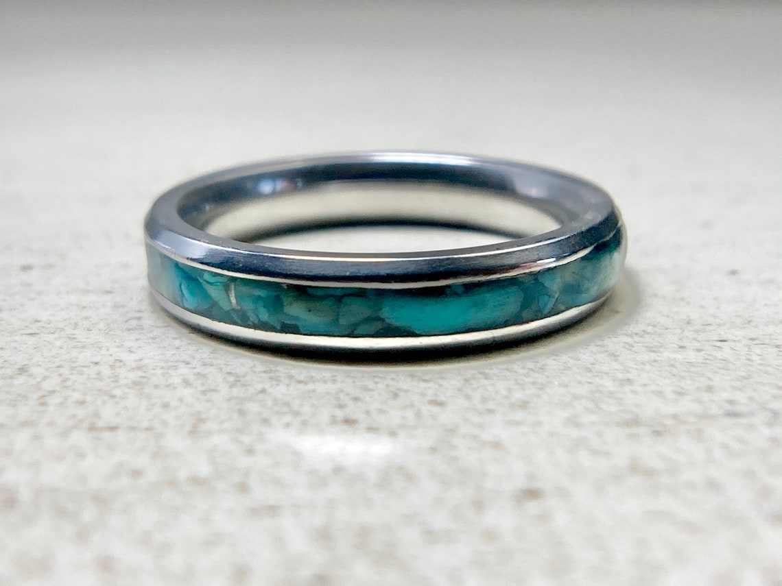 Raw Turquoise Stacking Ring Kingman Turquoise Ring - Etsy