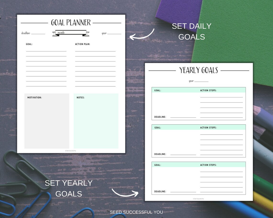 Goal Planner Printable 2020 Goal Setting Goals Journal - Etsy
