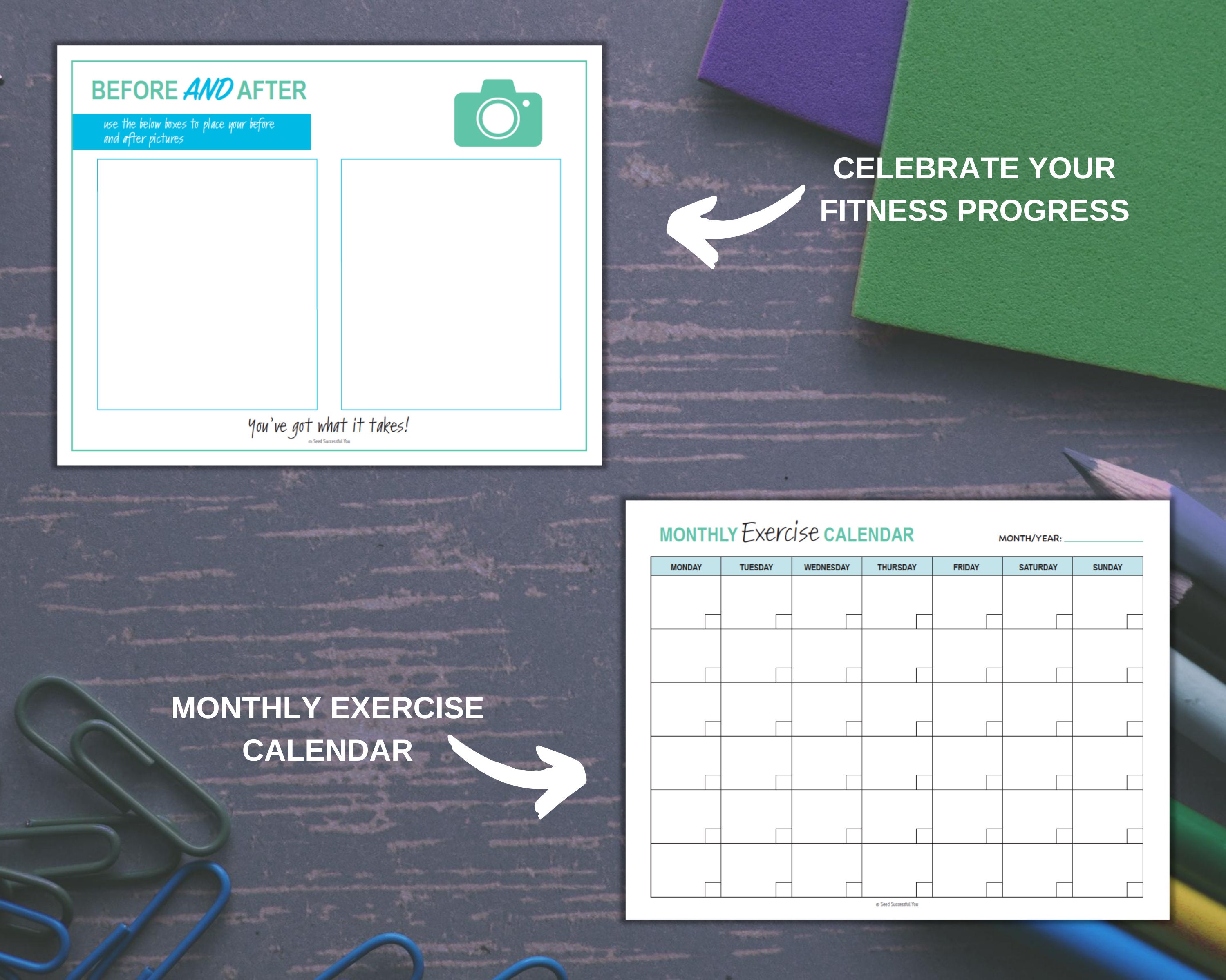 Printable Fitness Planner Fitness Journal Workout Planner | Etsy