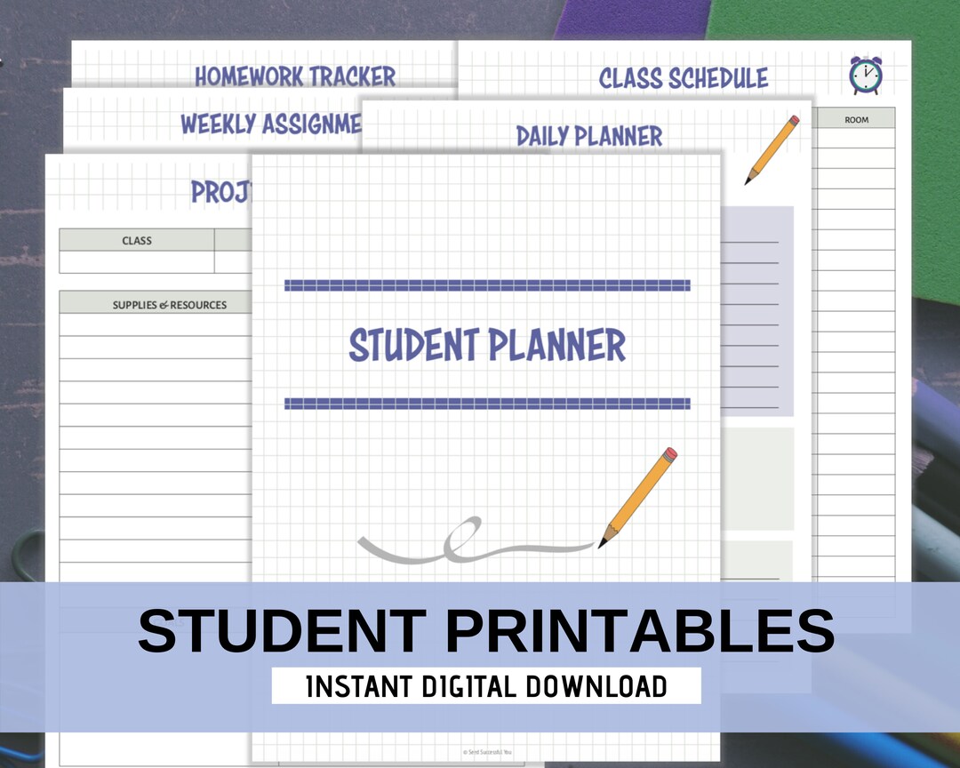 Student Planner Printables | Back to School Printables | Instant ...