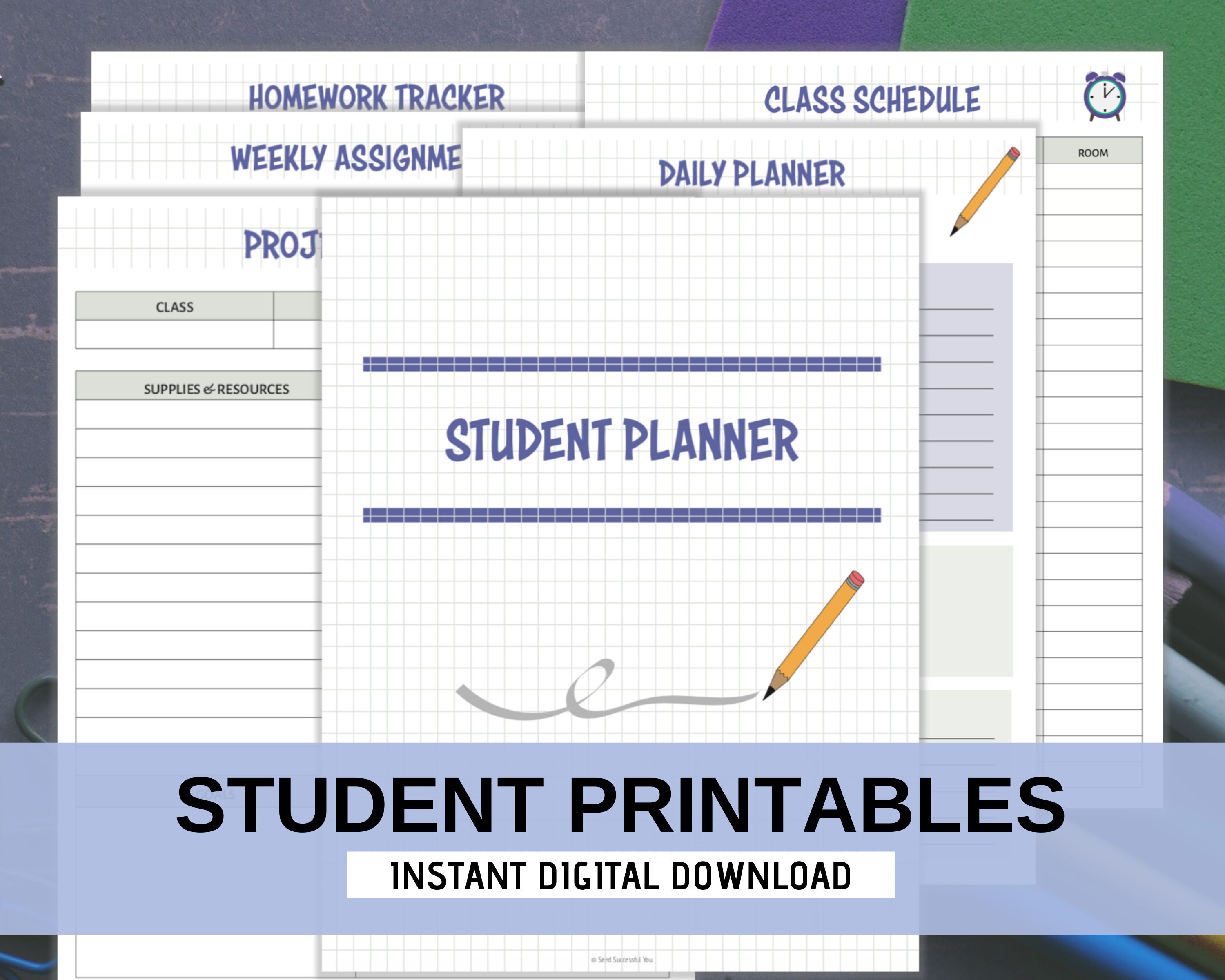 Student Planner Printables | Back to School Printables | Instant ...